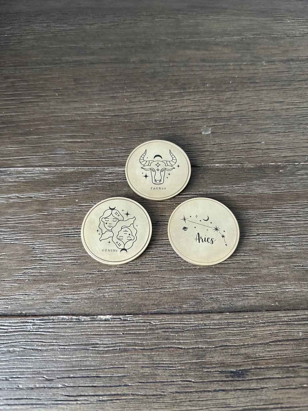 Zodiac Astrology Coin | Gift for Friend | Engraved Brass Coin ...