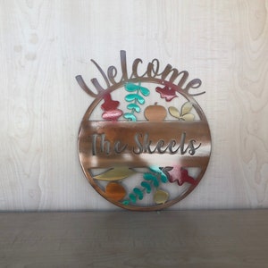 Personalized Metal Welcome Leaf Fall Fade Door Hanger/wall Art ...