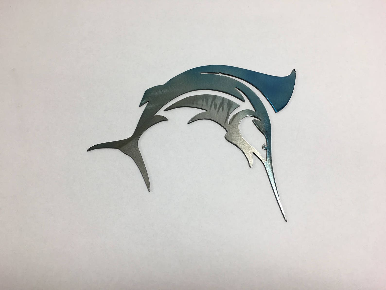 Steel Marlin Metal Wall Art Sign With Blue Fade Powder Coat - Etsy