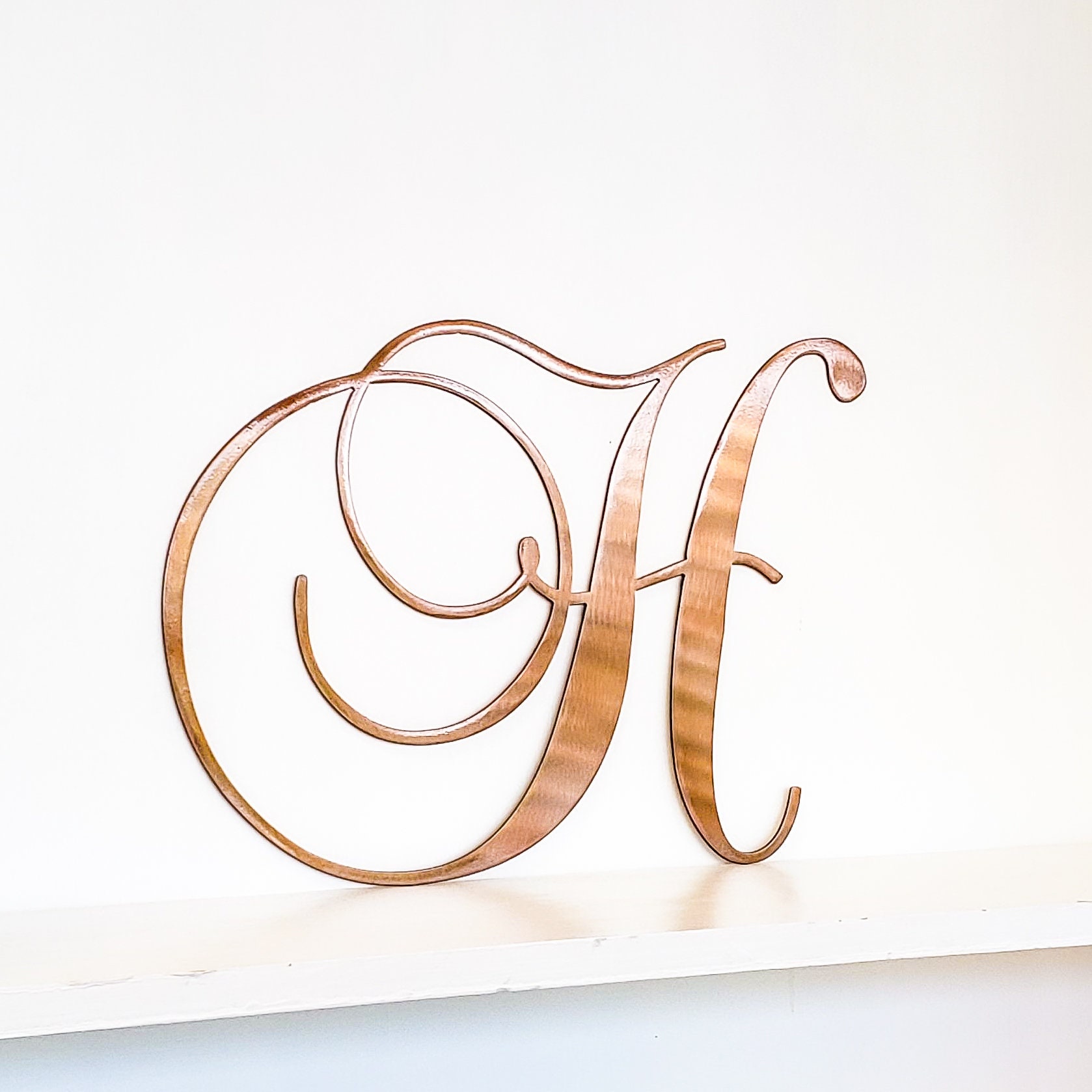Fancy Monogram Metal Letter Choose Your Letter Script - Etsy