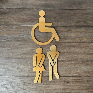 Metal Bathroom Sign Figures: Funny Restroom Decor Set - Etsy