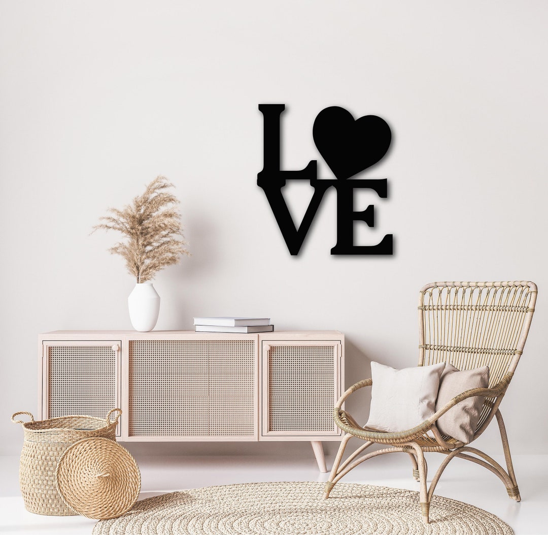 Love Metal Wall Art | Stacked Love Sign | Bedroom Decor | Anniversary ...