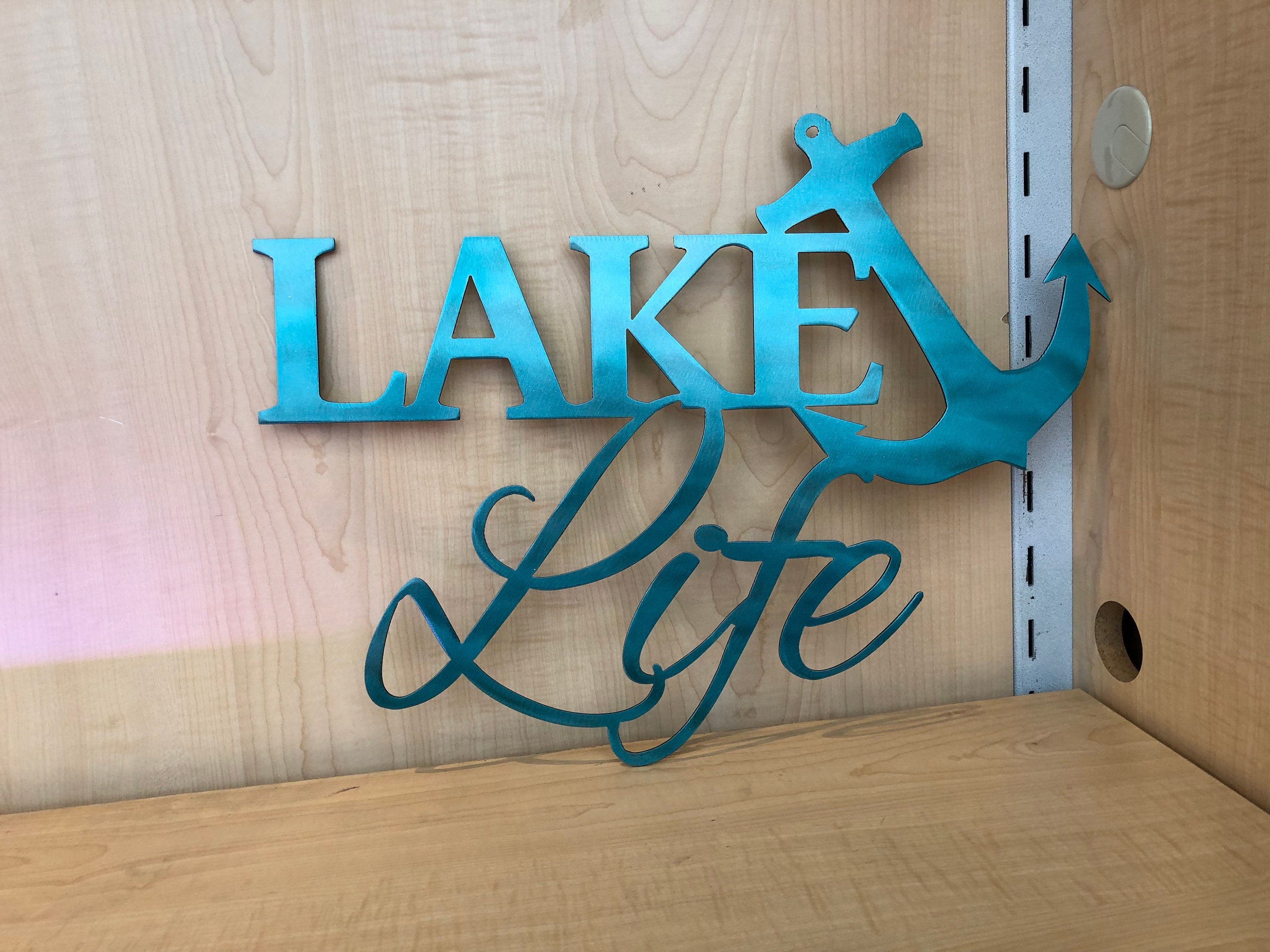 Lake Life Metal Wall Art Sign With Anchor | Etsy