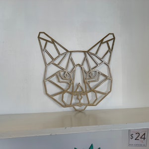 Geometric Cat Face Metal Wall Art - Etsy