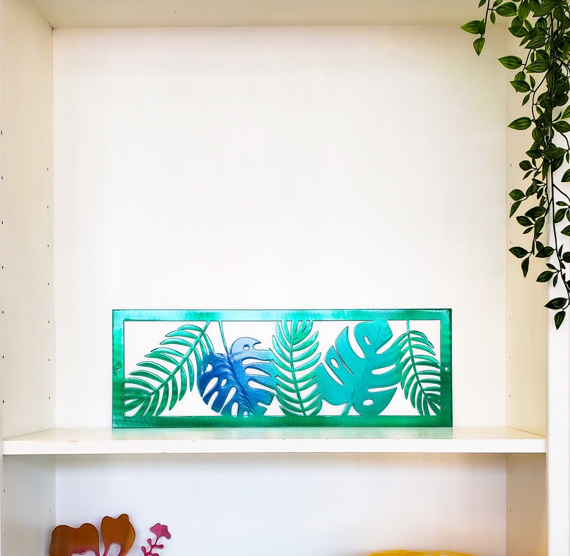 Tropical Leaf Rectangle Sign Metal Wall Art Outdoor Patio - Etsy