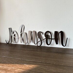 Custom Metal Script Word Sign: Script 3 Personalized Wall Decor - Etsy