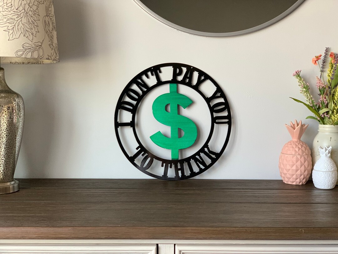 Personalized Dollar Sign Metal Wall Art: Powder Coat Door Hanger - Etsy