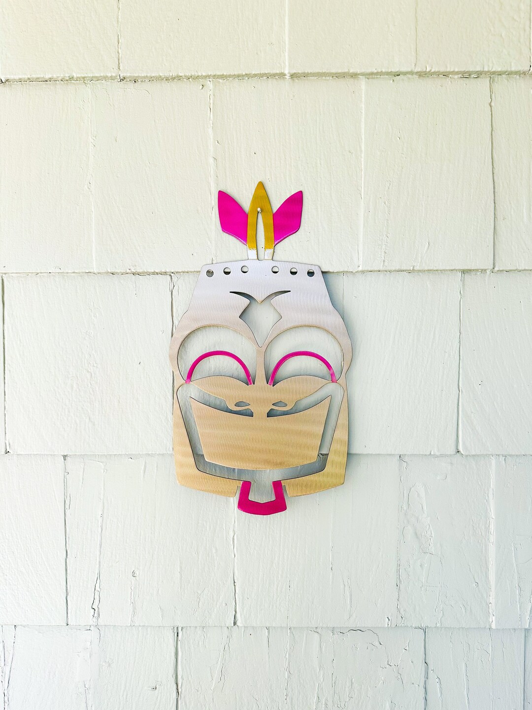 Tiki Woman Smiling Metal Wall Art | Hawaiian Decor With Powder Coat ...
