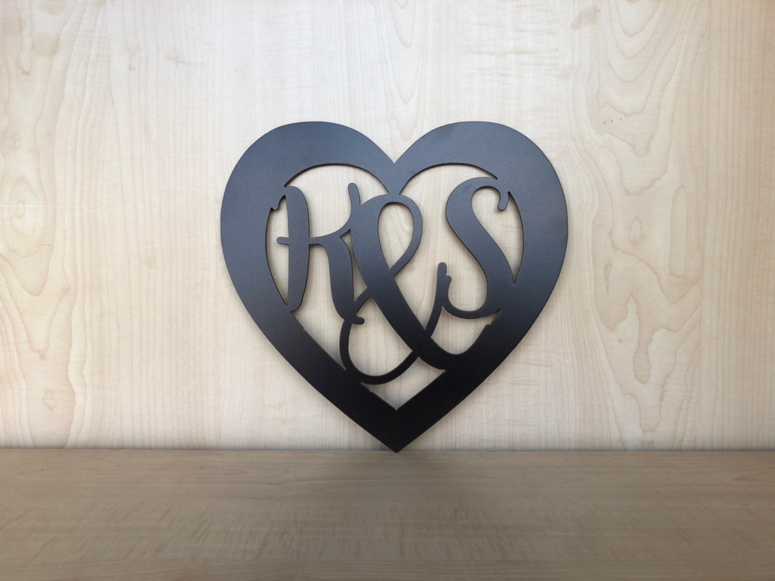 Personalized Heart With Initials Monogram Metal Wall Art - Etsy
