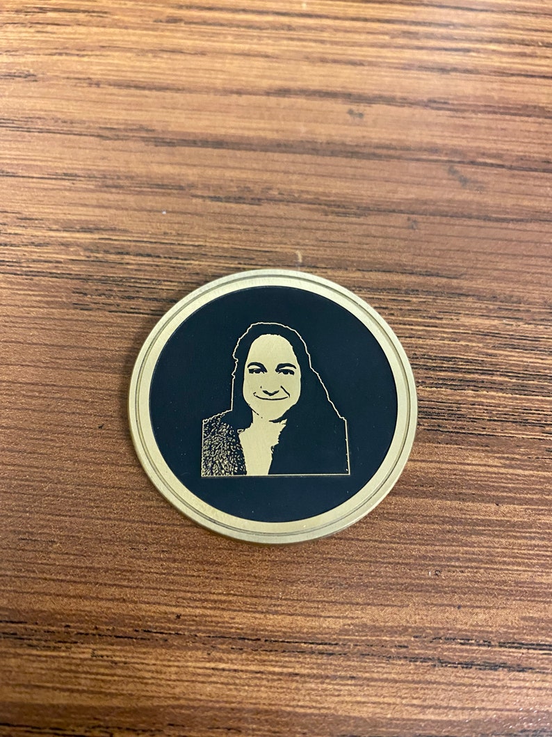 Engraved Face Silhouette Brass Challenge Coin: Custom Portrait Meme ...