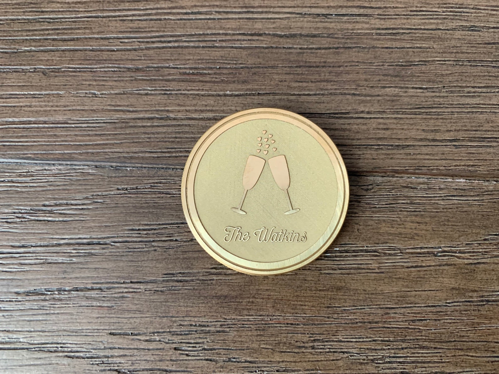 Wedding Engraved Brass Coin Wedding Favor Coin Anniversary - Etsy