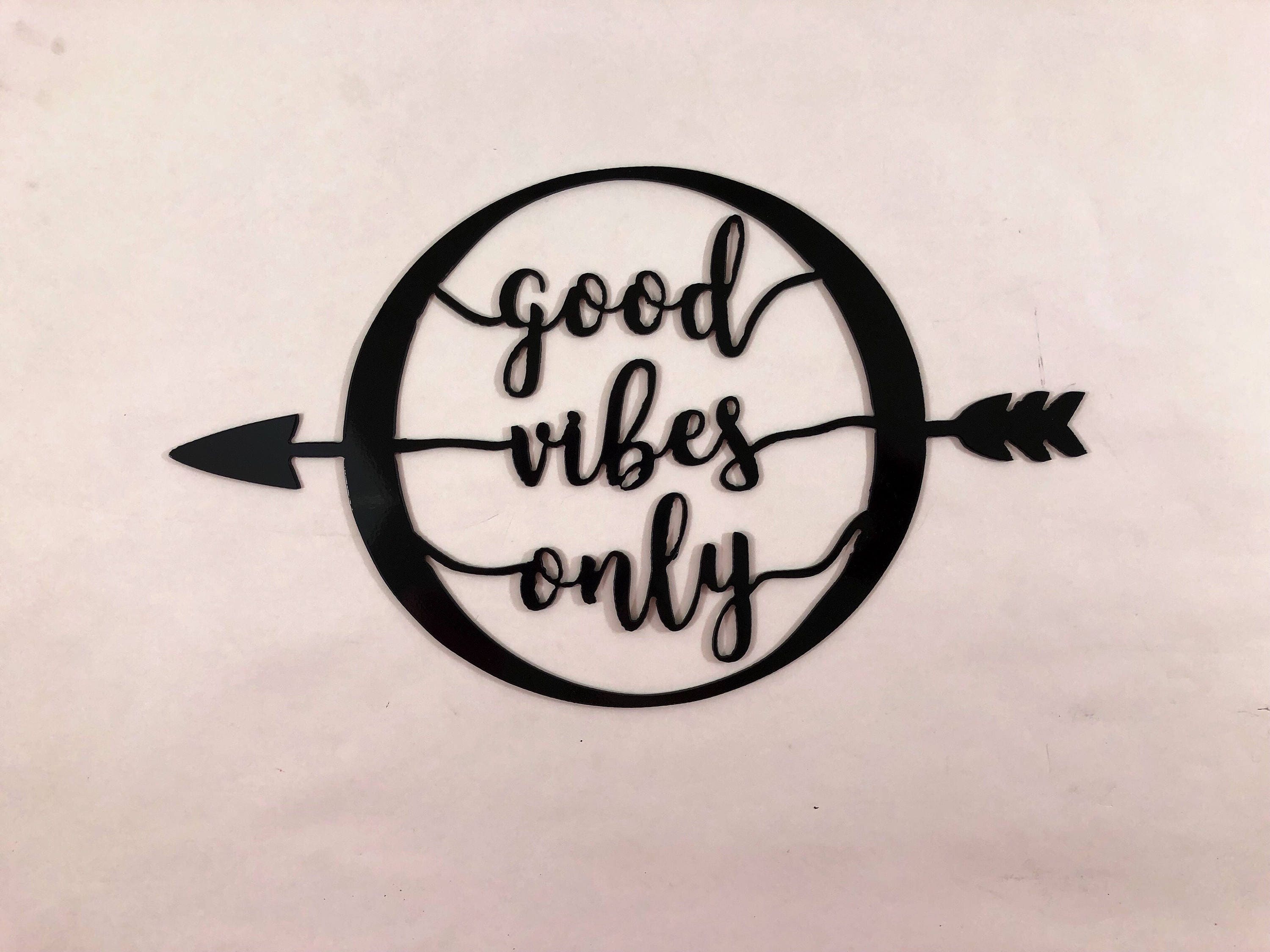 Good Vibes Only Metal Arrow Wall Art Sign | Etsy