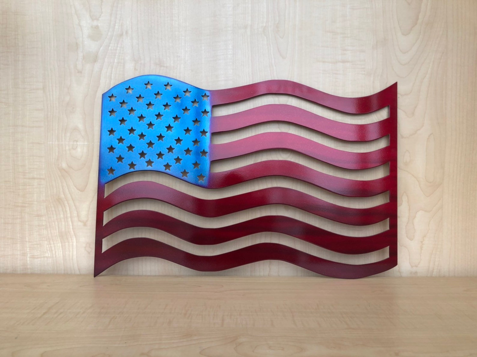 Metal Waving American Flag With Multiple Color Options - Etsy