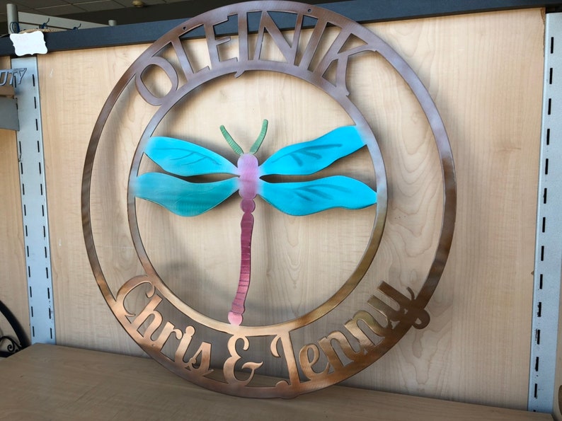 Personalized Dragonfly Door Hanger Metal Wall Art Any Color - Etsy