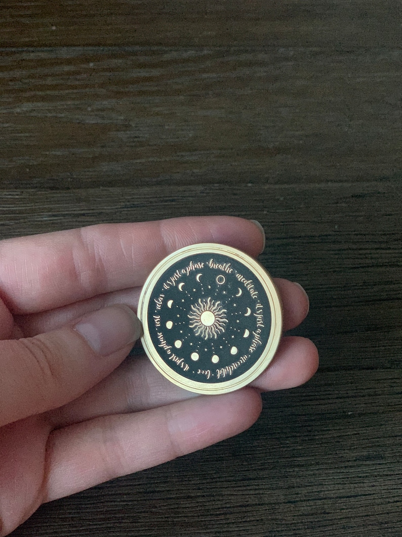 Moon Phase Engraved Brass Challenge Coin • Mystical Eye • Astrology ...
