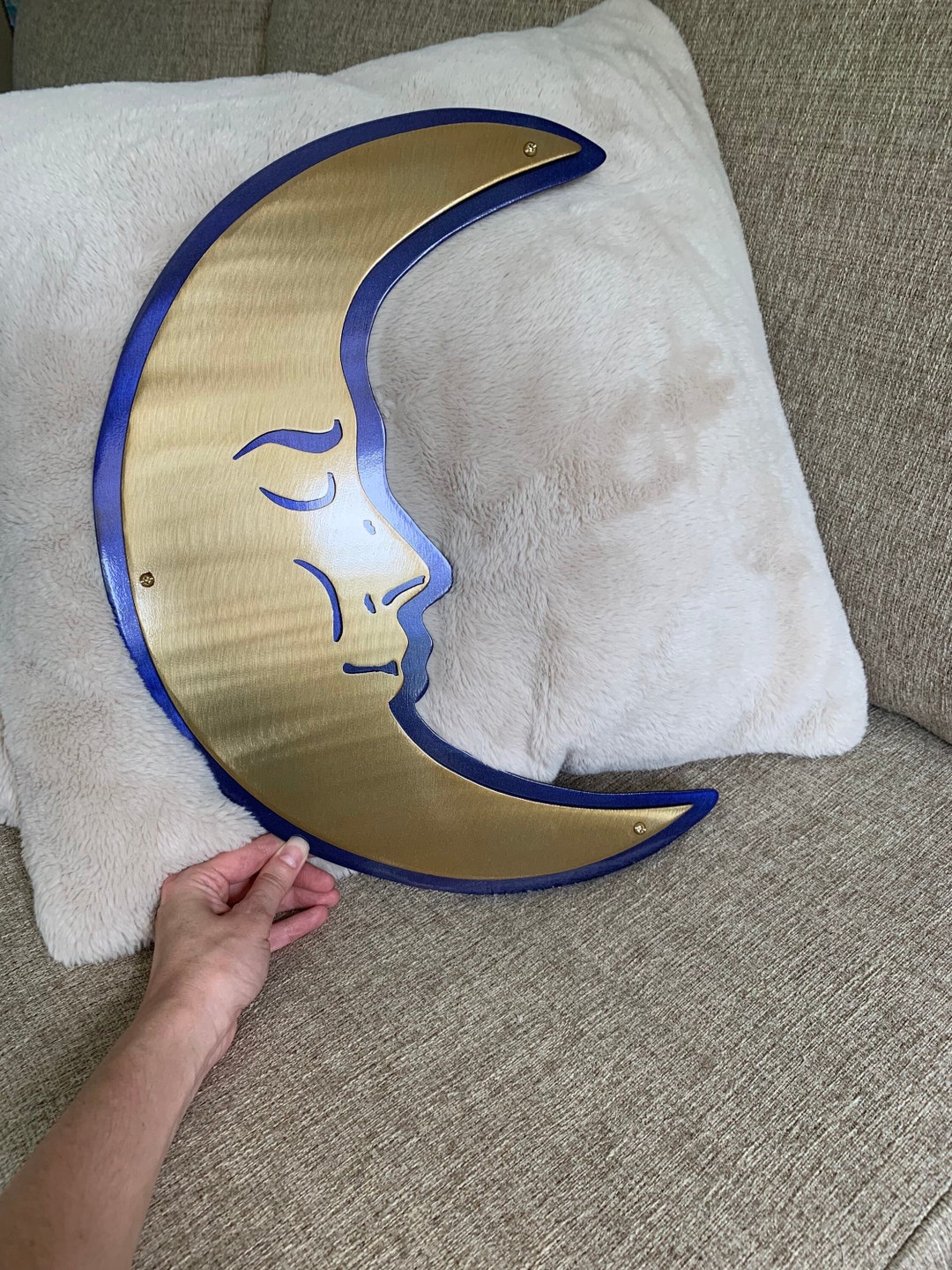Crescent Moon Metal Wall Art, Dual Layer | Patio Wall Decor | Porch ...