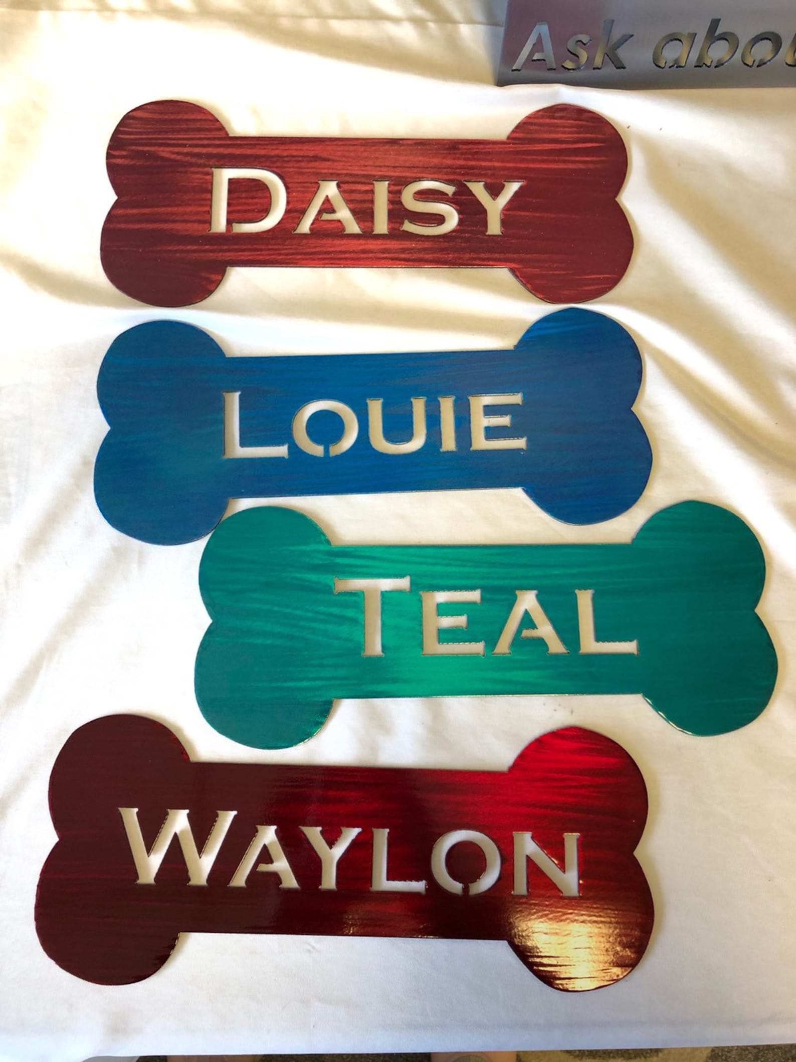 Personalized Dog Bone Metal Wall Art Kennel Name Sign Dog Bed Sign ...