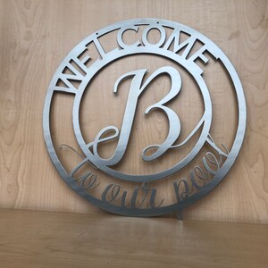 Personalized Initial Monogram Metal Wall Art With Custom Text | Door ...