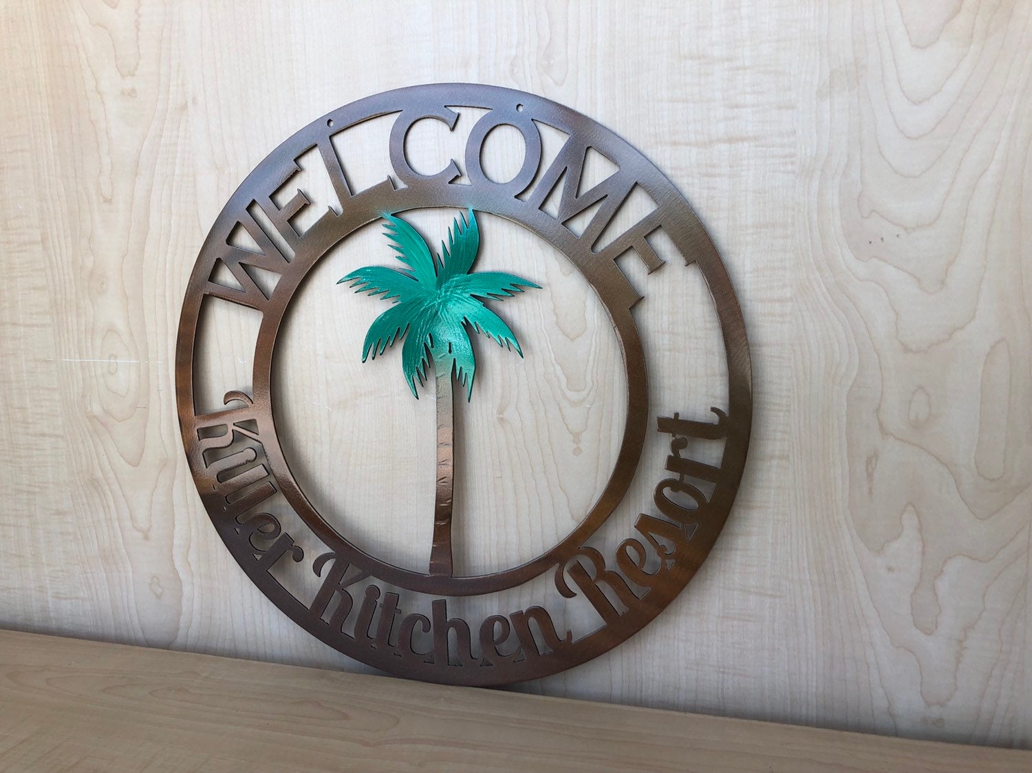 Personalized Welcome Palm Tree Sign Customizable | Etsy