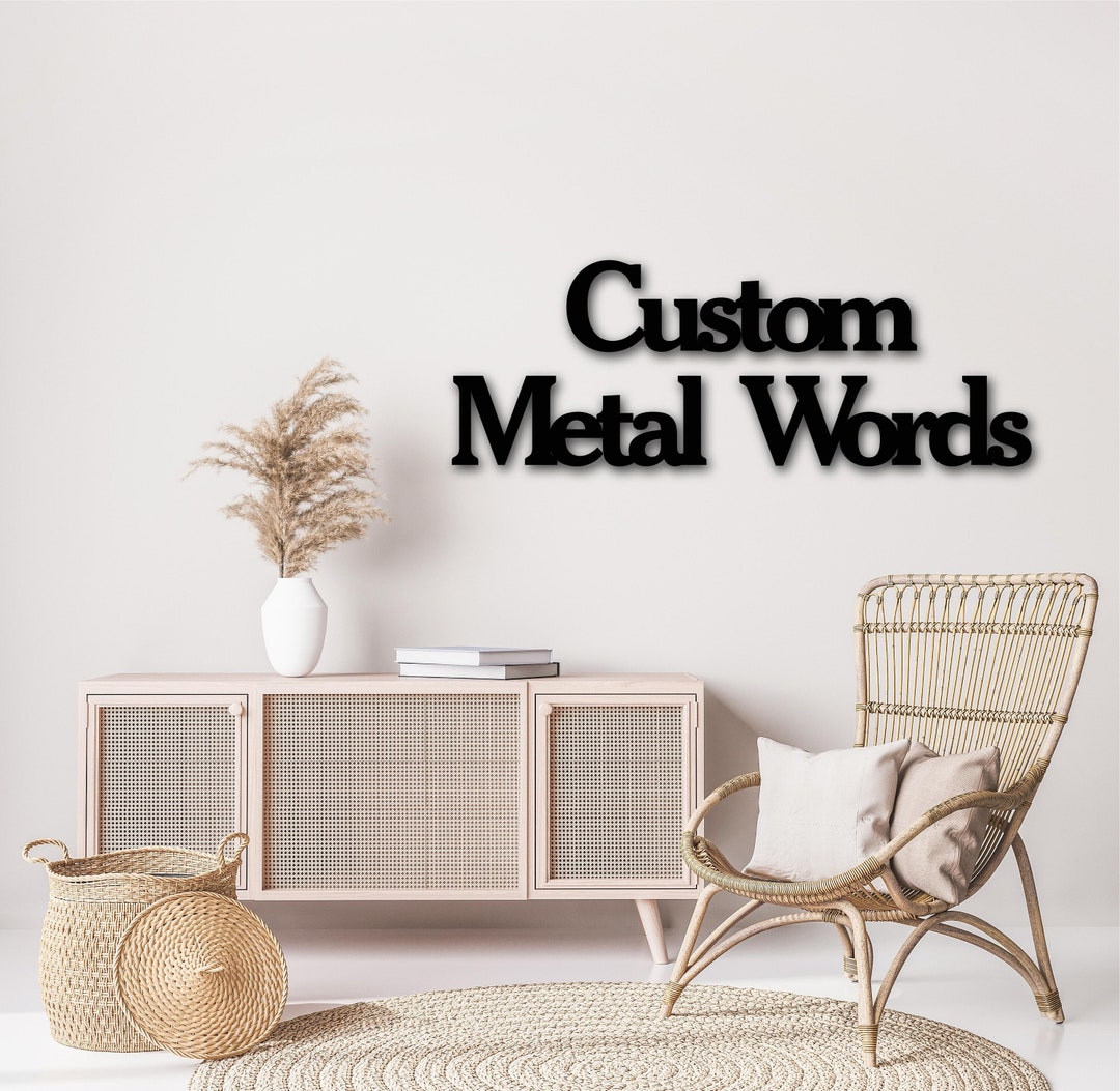 Custom Metal Words, Print Font 1 | Your Custom Text | Custom Name ...