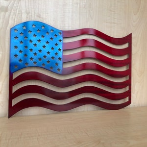 Metal Waving American Flag With Multiple Color Options - Etsy