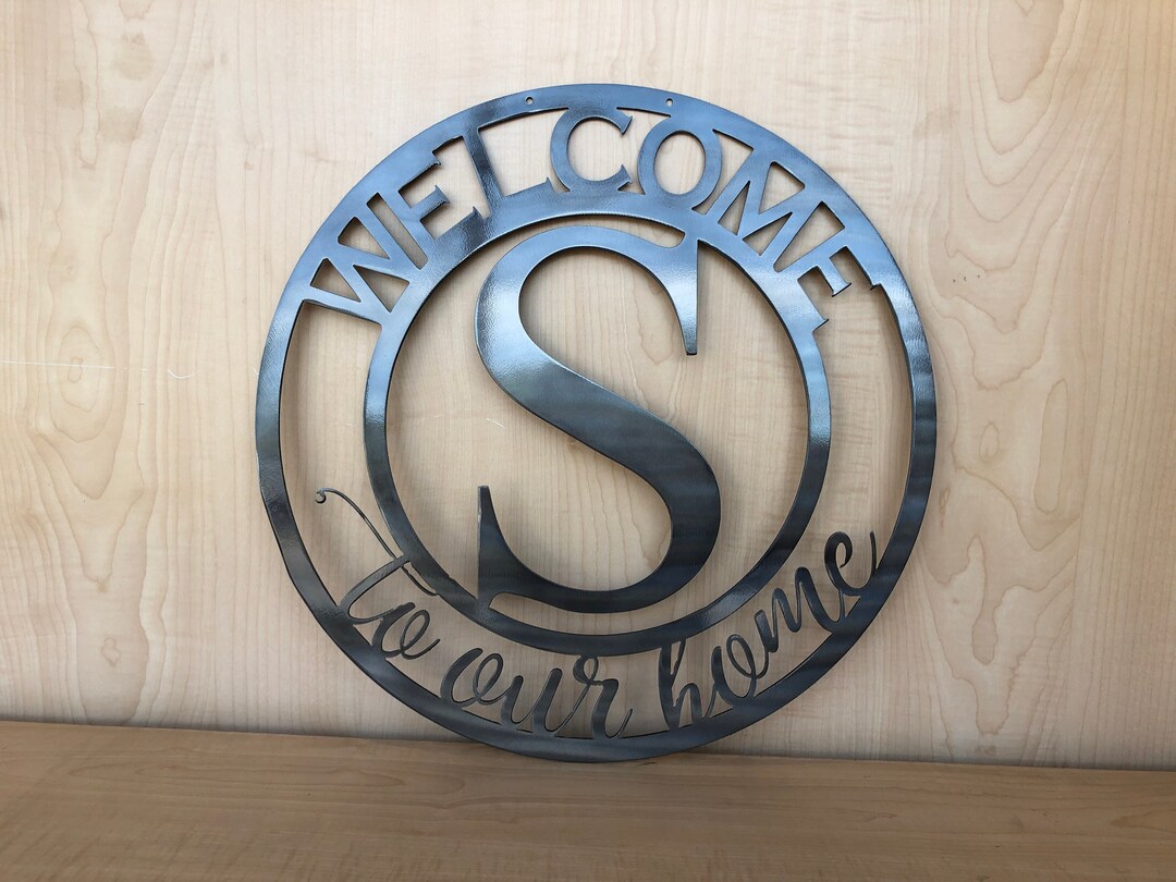 Personalized Metal Welcome Sign: Monogram Door Hanger, Weather ...