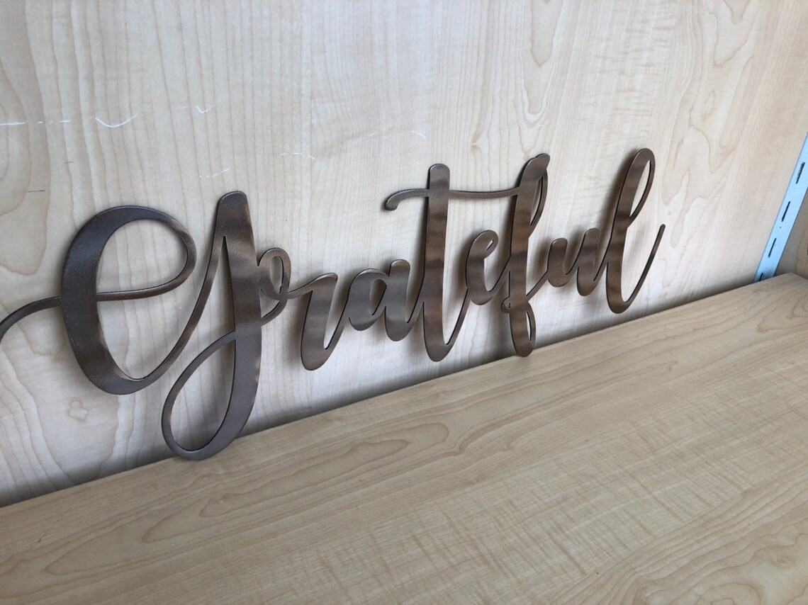 Grateful Metal Wall Art Sign With Powder Coat | Etsy