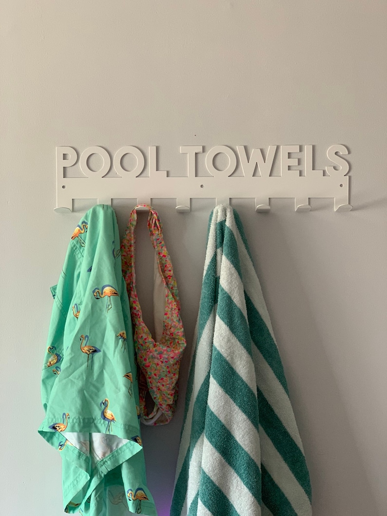 Pool Towels Rack Hanger With Hooks Powder Coated With - Etsy