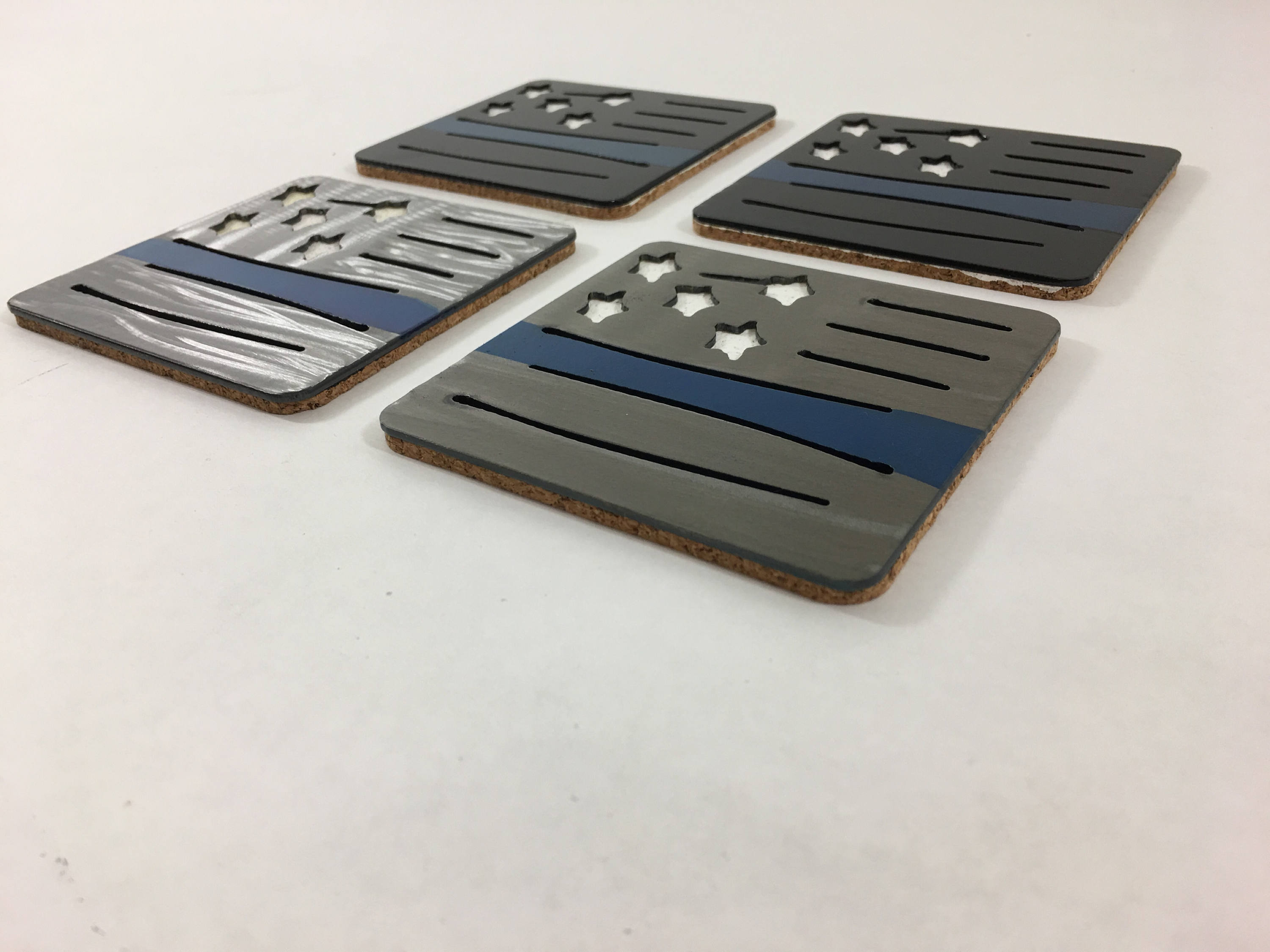 Tattered Flag Thin Blue Line Coasters - Etsy