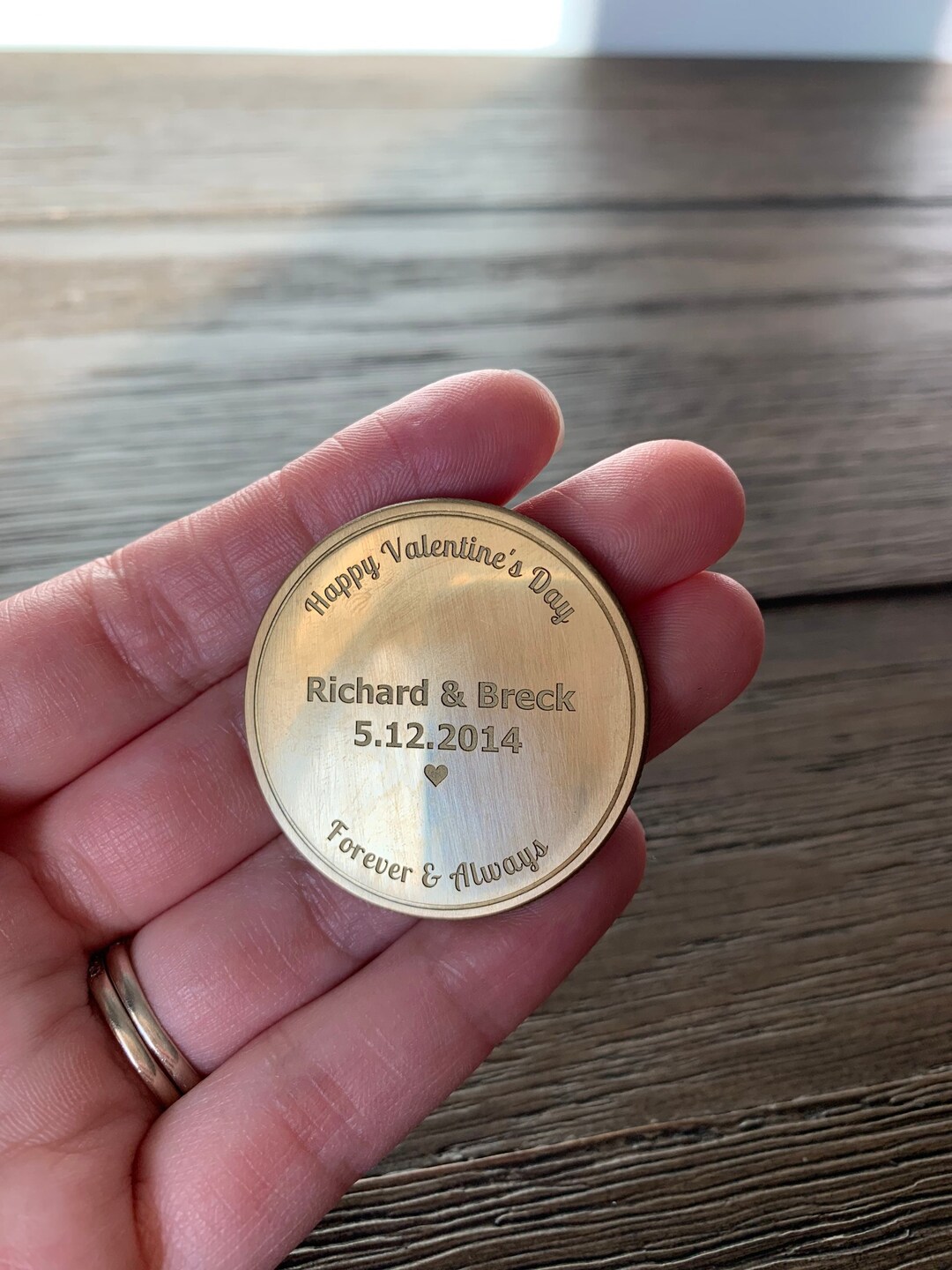 Personalized Engraved Brass Valentine's Day Challenge Coin ...