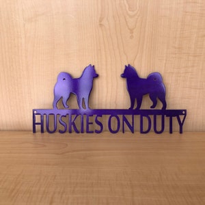 Metal Husky on Duty Dog Sign - Etsy