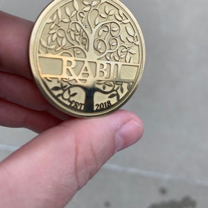 Personalized Tree of Life Engraved Brass Challenge Coin | Wedding Gift ...