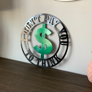 Personalized Dollar Sign Metal Wall Art: Powder Coat Door Hanger - Etsy