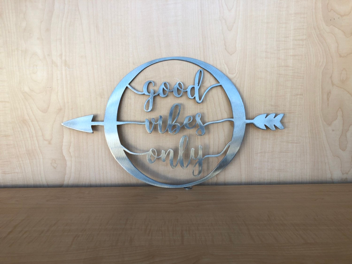 Good Vibes Only Metal Arrow Wall Art Sign | Etsy
