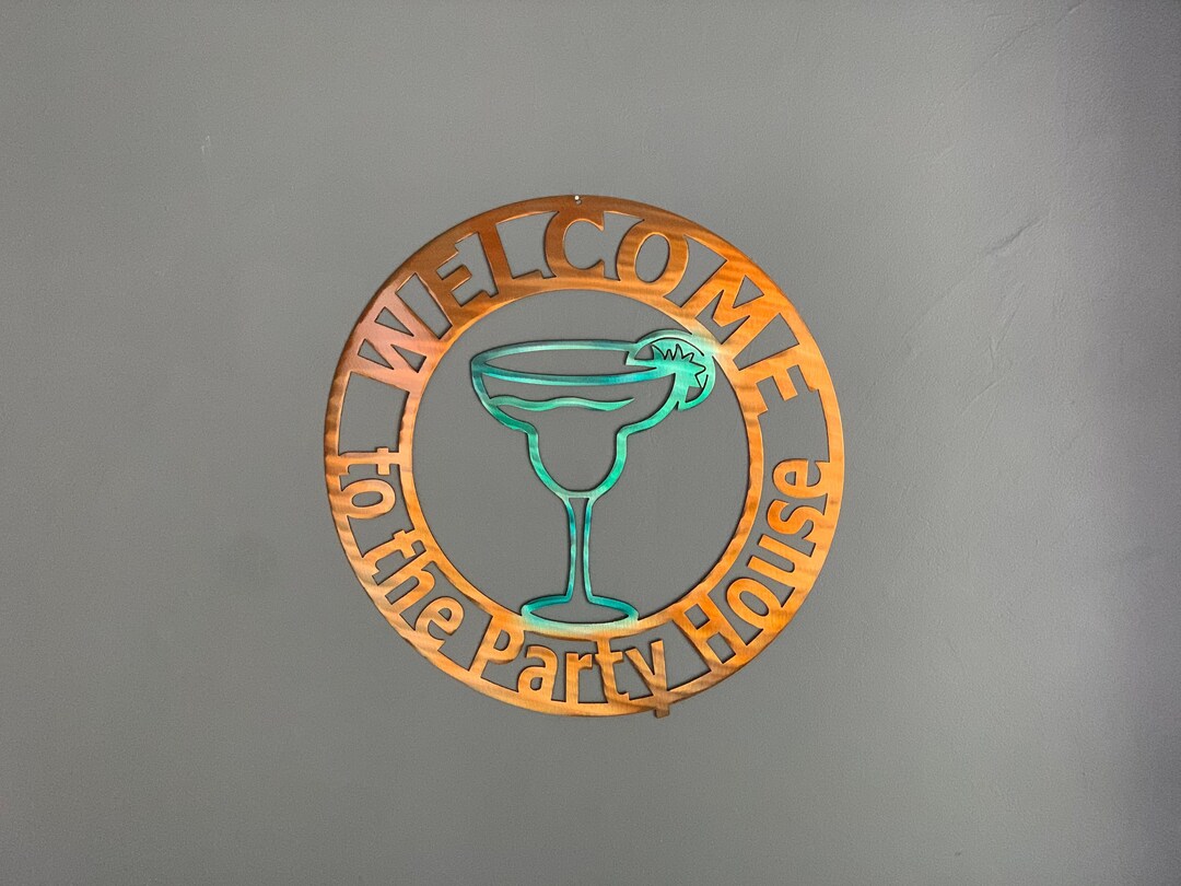 Personalized Margarita Glass Metal Sign: Party House Decor - Etsy