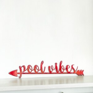 Pool Vibes Metal Wall Art Sign on Arrow With Powder Coat - Etsy