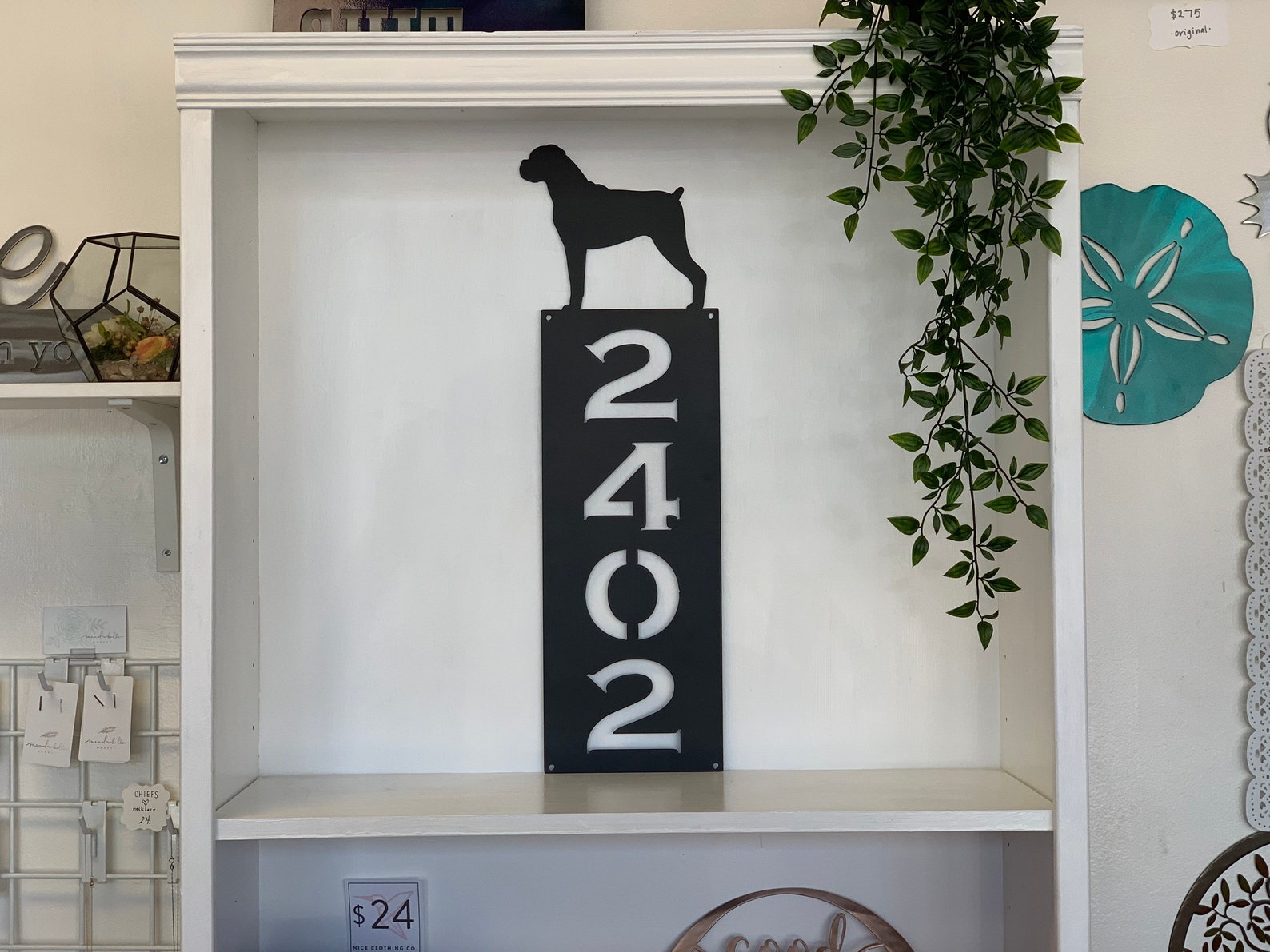 Vertical Dog Silhouette Metal Address Sign With Powder Coat - Etsy