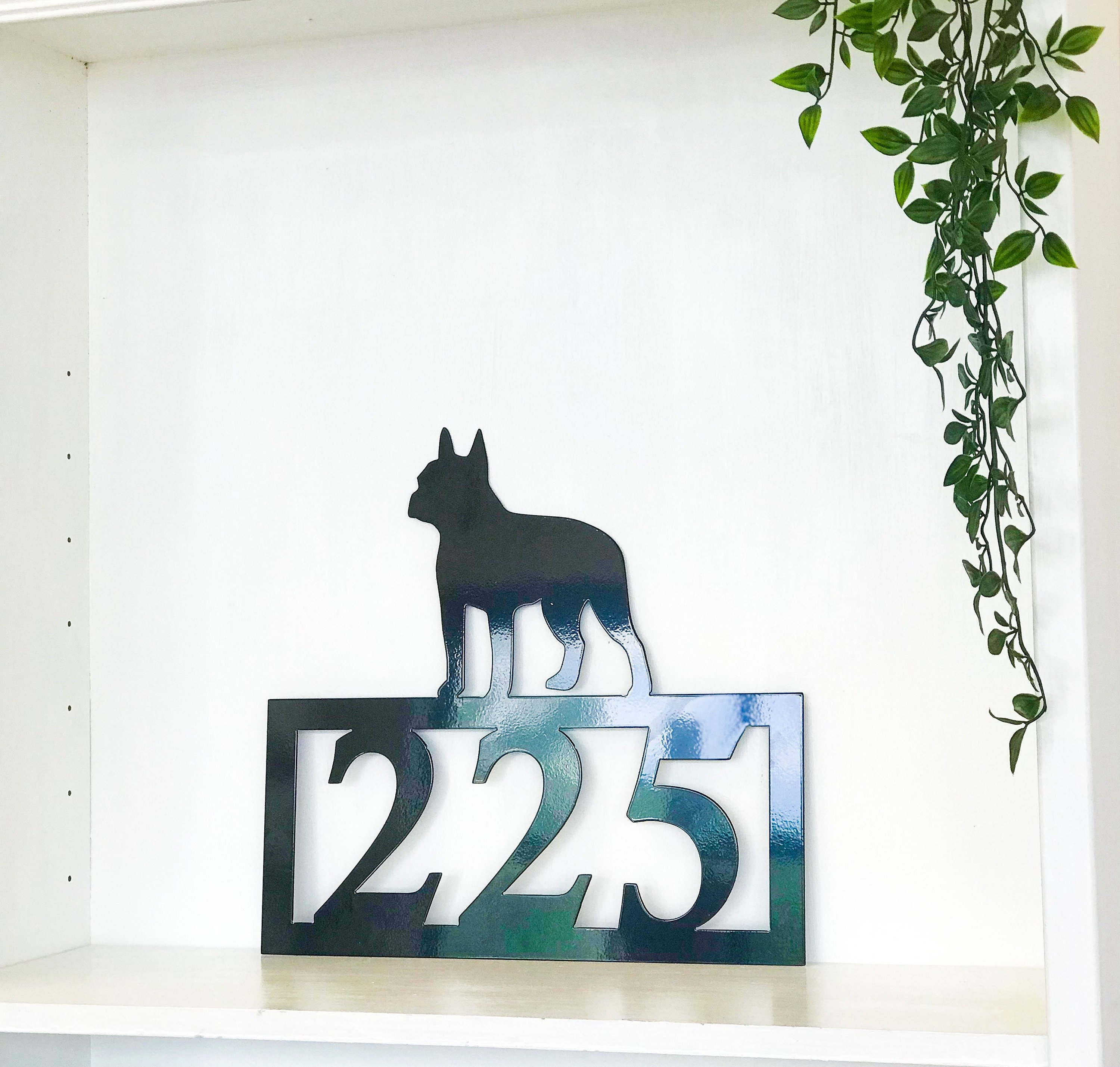 Custom Dog Silhouette Address Sign With Powder Coat Custom | Etsy