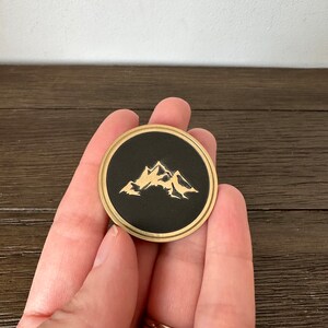 Eagle Bear Scene Engraved Brass Challenge Coin • Mountains • Nature ...
