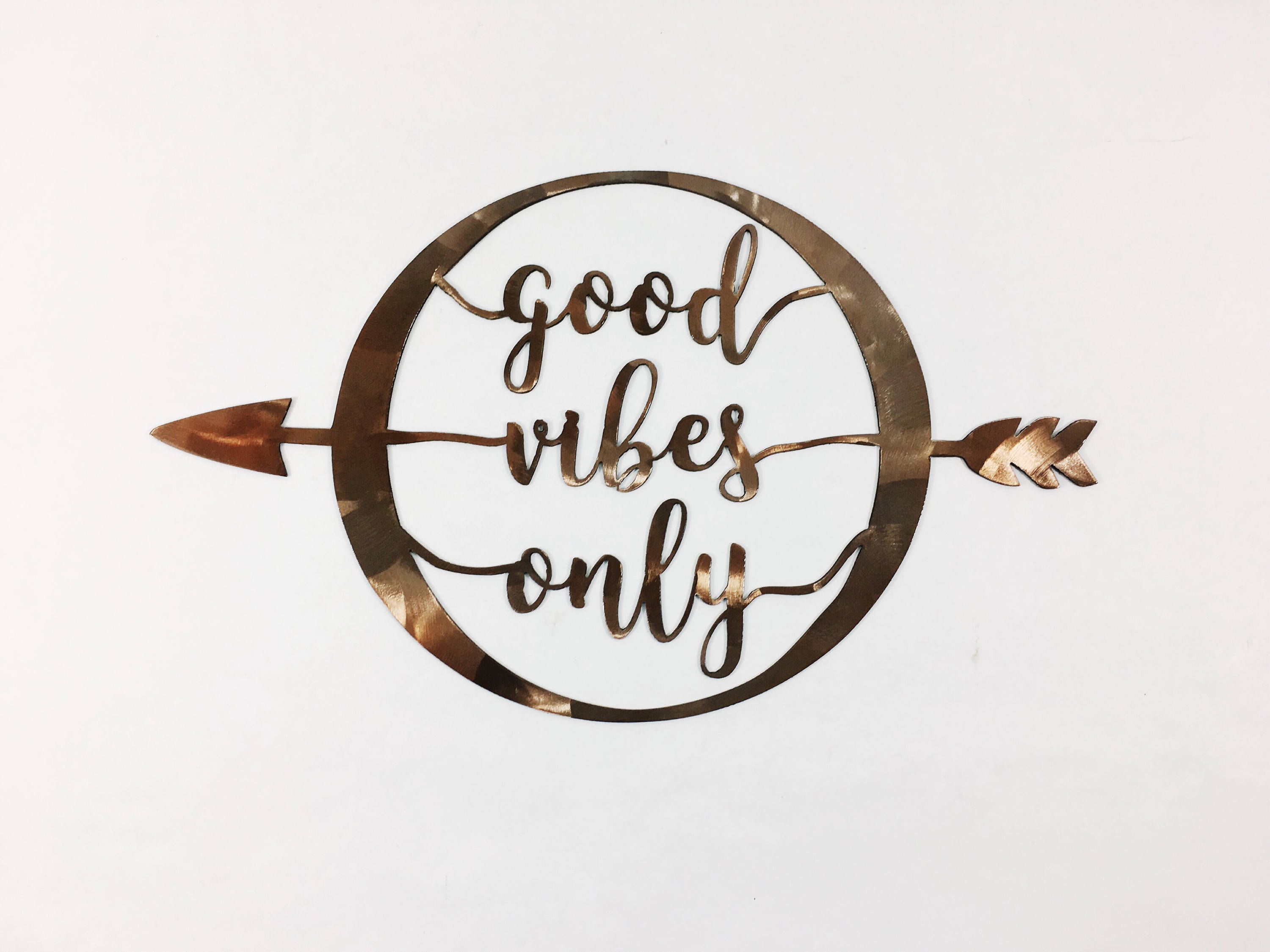 Good Vibes Only Metal Arrow Wall Art Sign | Etsy
