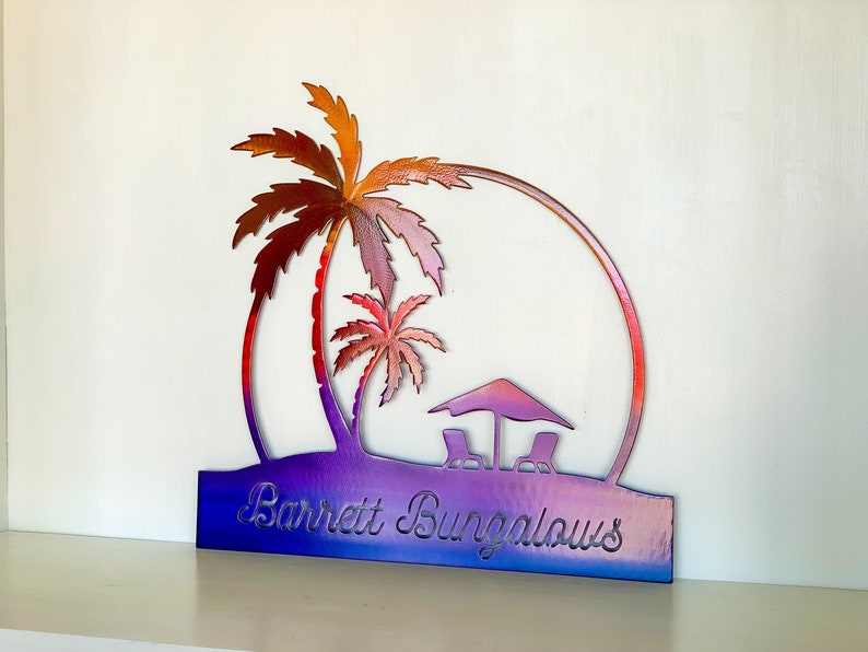 Personalized Beach Chair Scene Metal Sign Customizable - Etsy