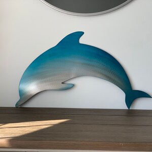 Blue Fade Dolphin Metal Wall Art: Tropical Beach Decor - Etsy