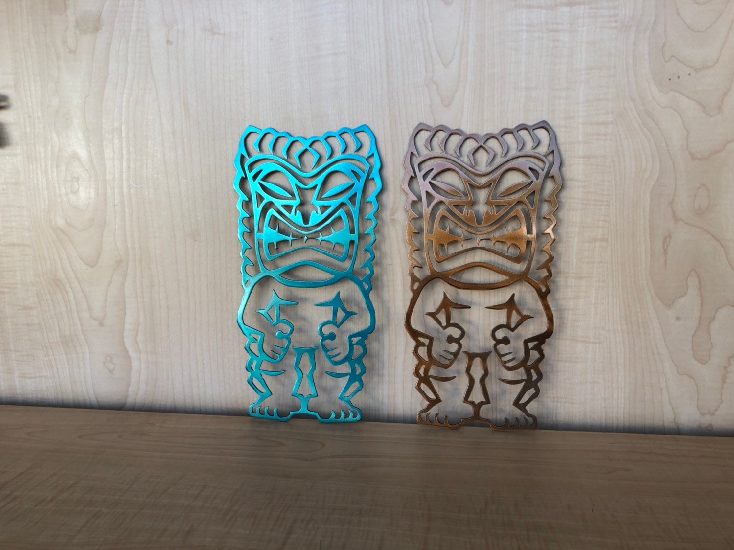 Tiki Figure Metal Wall Art Hawaiian Decor With Powder Coat | Etsy