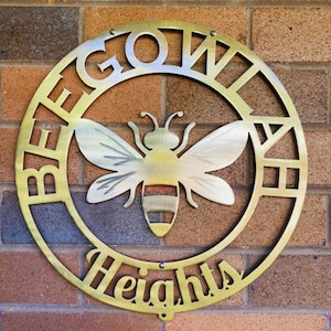 Personalized Bee Sign: Metal Wall Art, Apiary Decor, USA Made - Etsy