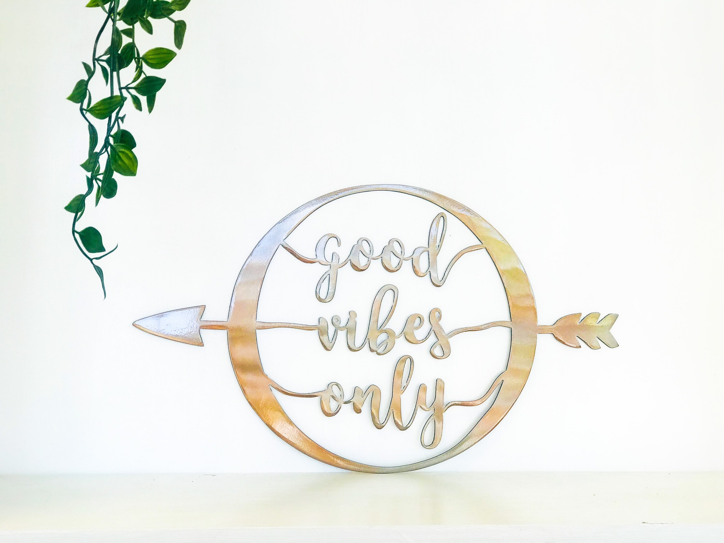 Good Vibes Only Metal Arrow Wall Art Sign | Etsy