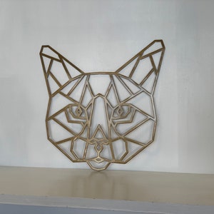 Geometric Cat Face Metal Wall Art - Etsy