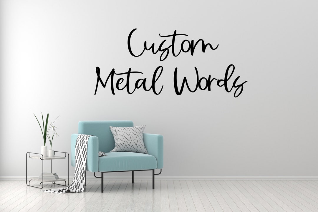 Custom Metal Words Farmhouse Script | Your Custom Text | Custom Name ...