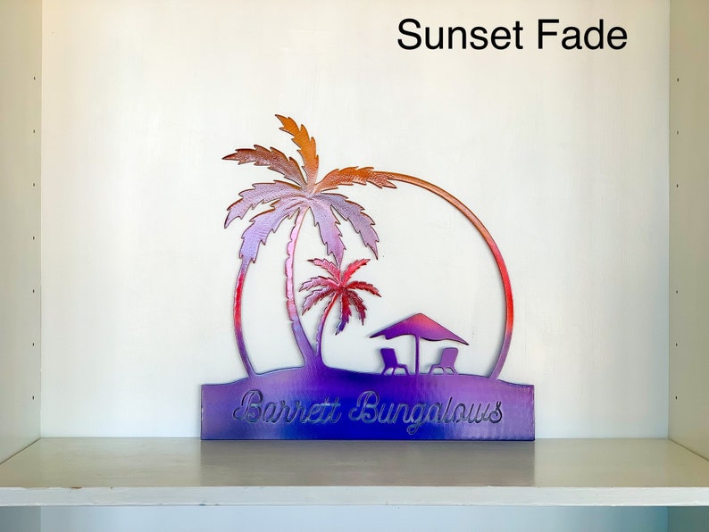 Personalized Beach Chair Scene Metal Sign Customizable - Etsy