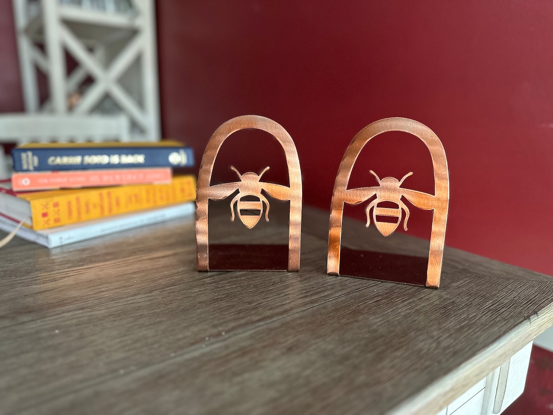 Personalized Metal Bookends - Set of Two | Custom Book Ends | Boho Arch ...