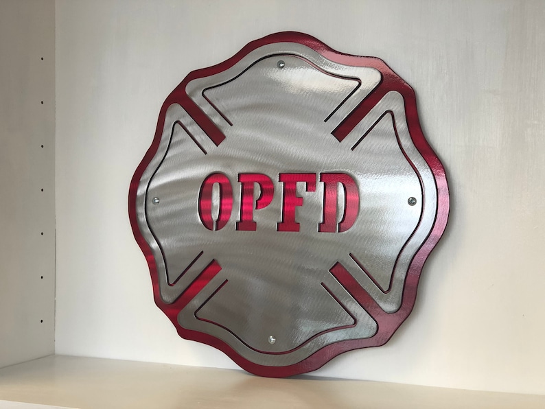 Custom Firefighter Maltese Cross Metal Wall Art - Etsy